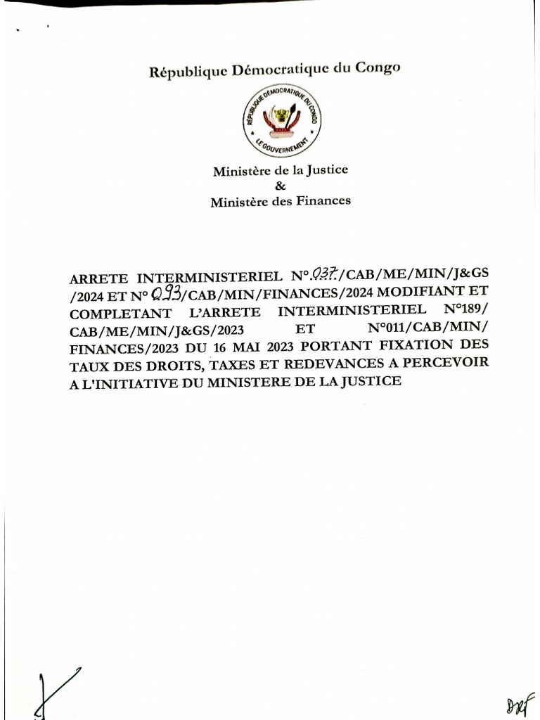 Arrete Interministeriel Justice | PDF