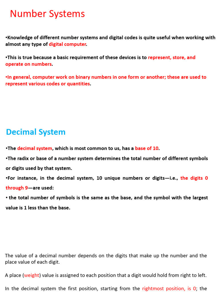 Number Systems | PDF | Subtraction | Computer Engineering