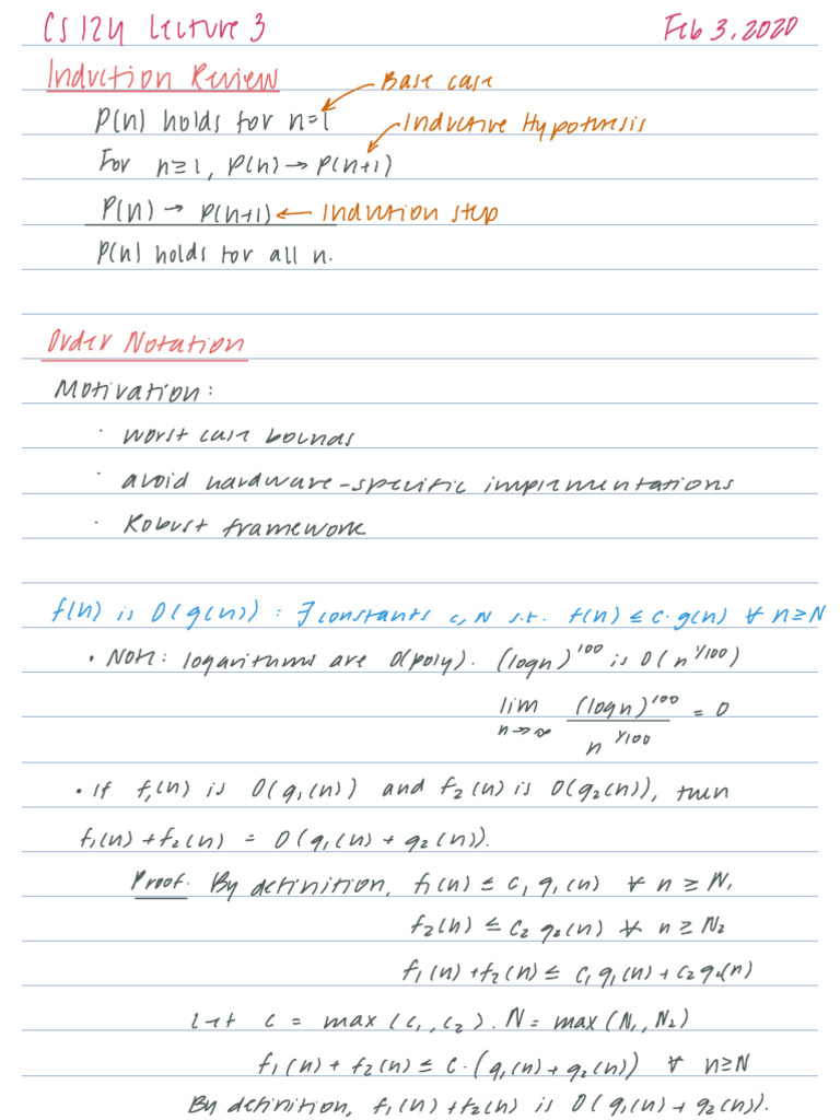 CS 124 Lecture 3_ Feb 3 | PDF | Mathematics | Applied Mathematics