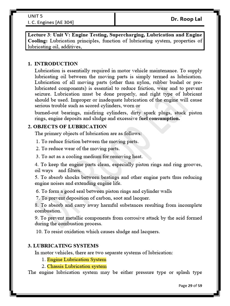 UNIT 5 Lecture 3 | PDF | Lubricant | Pump