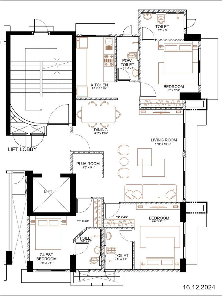 NP E Wing Jodi Flat Layout | PDF