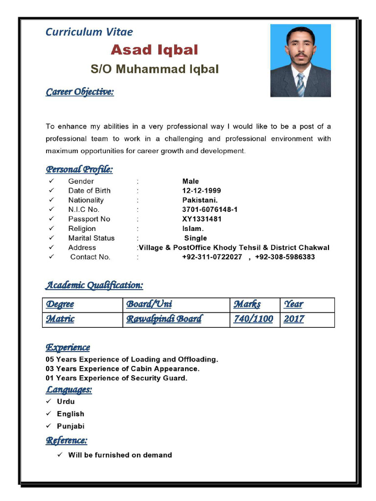 Asad Iqbal CV-page0001 | PDF