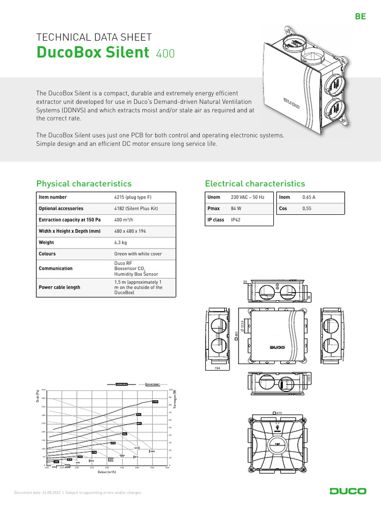 DucoBox Silent 400 Technical Overview | PDF | Electronics | Electrical ...