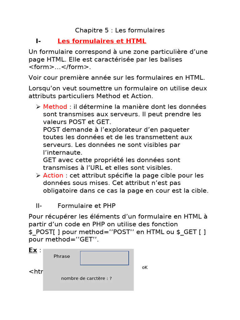 Formulaires HTML et PHP en pratique | PDF