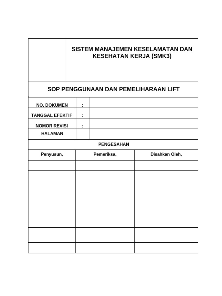 25 SOP Penggunaan Dan Pemeliharaan Lift-1 | PDF
