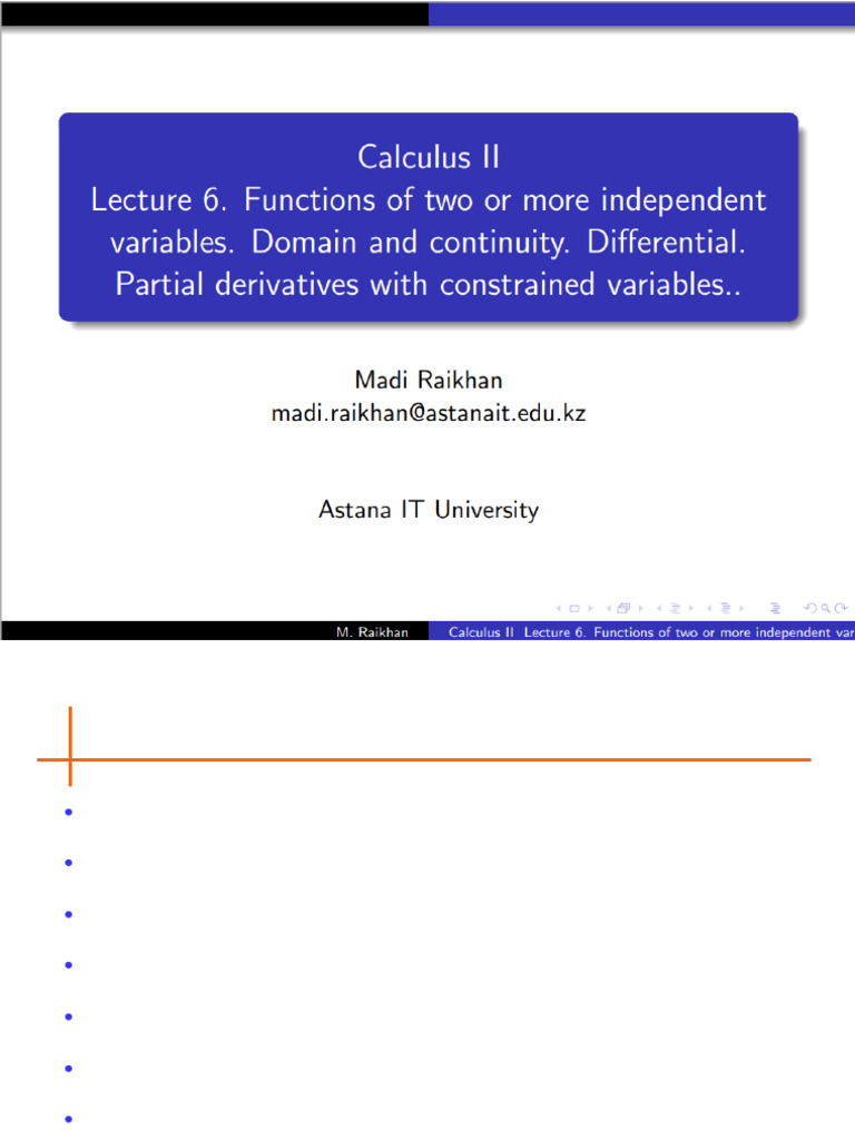 Multivariable Functions & Calculus | PDF