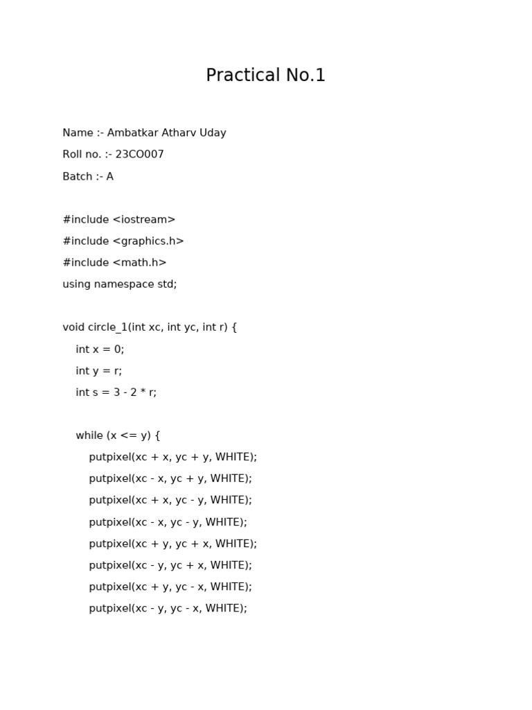 CG_Practical No.1(DDA Line) | PDF