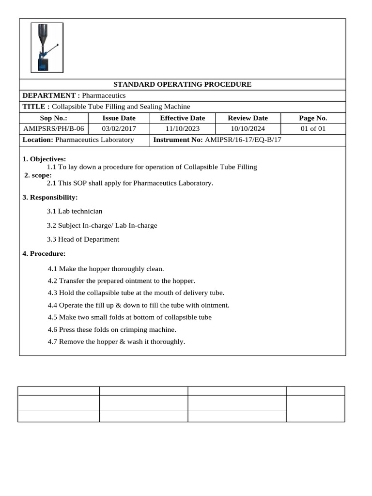 6) Collapsible Tube Filling and Sealing Machine | PDF