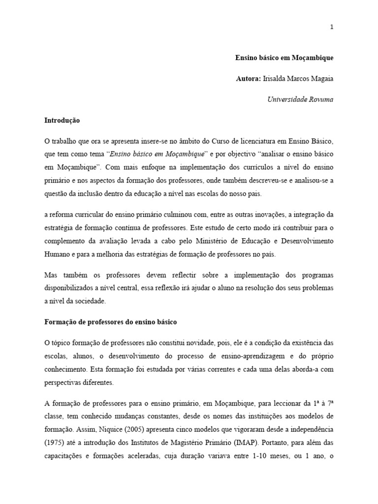 ensino basico | PDF | Aprendizado