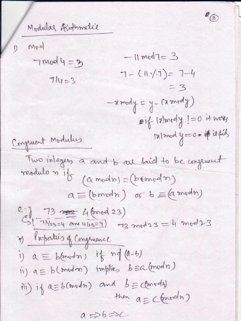 2a Modular Arithmetic Properties | PDF