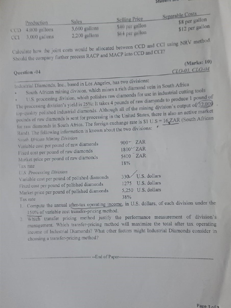 AMA Final Exam Paper Fall 2024 RSL 3 | PDF