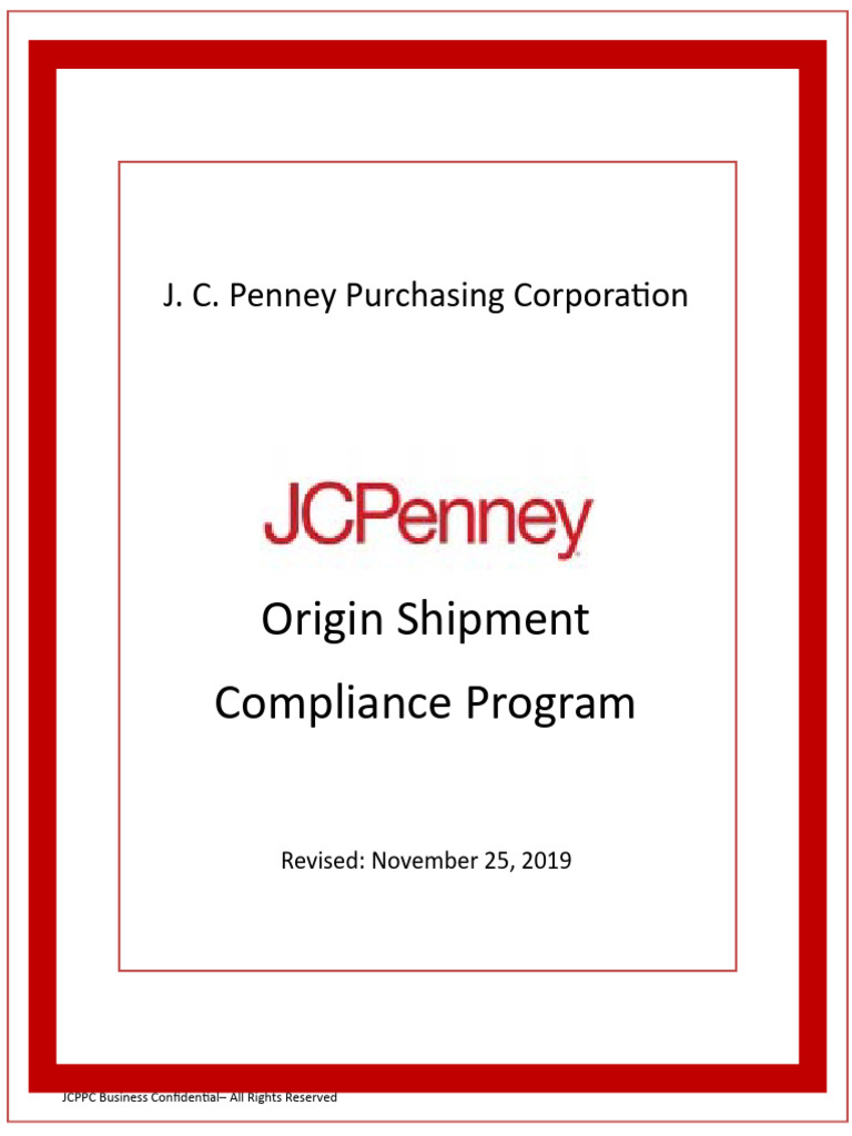 JCPenney Shipment Compliance Guide | PDF | Cargo | Transport