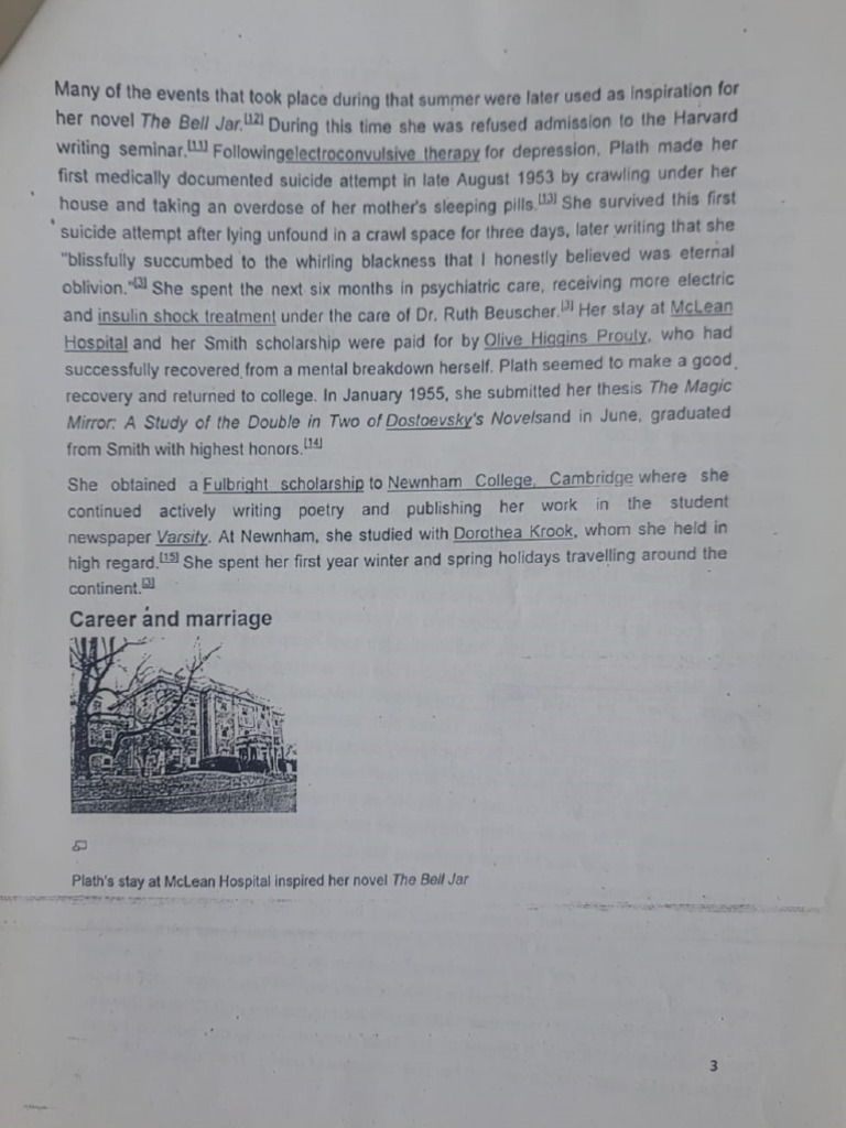 Sylvia Plath Wikipedia Page 3 | PDF