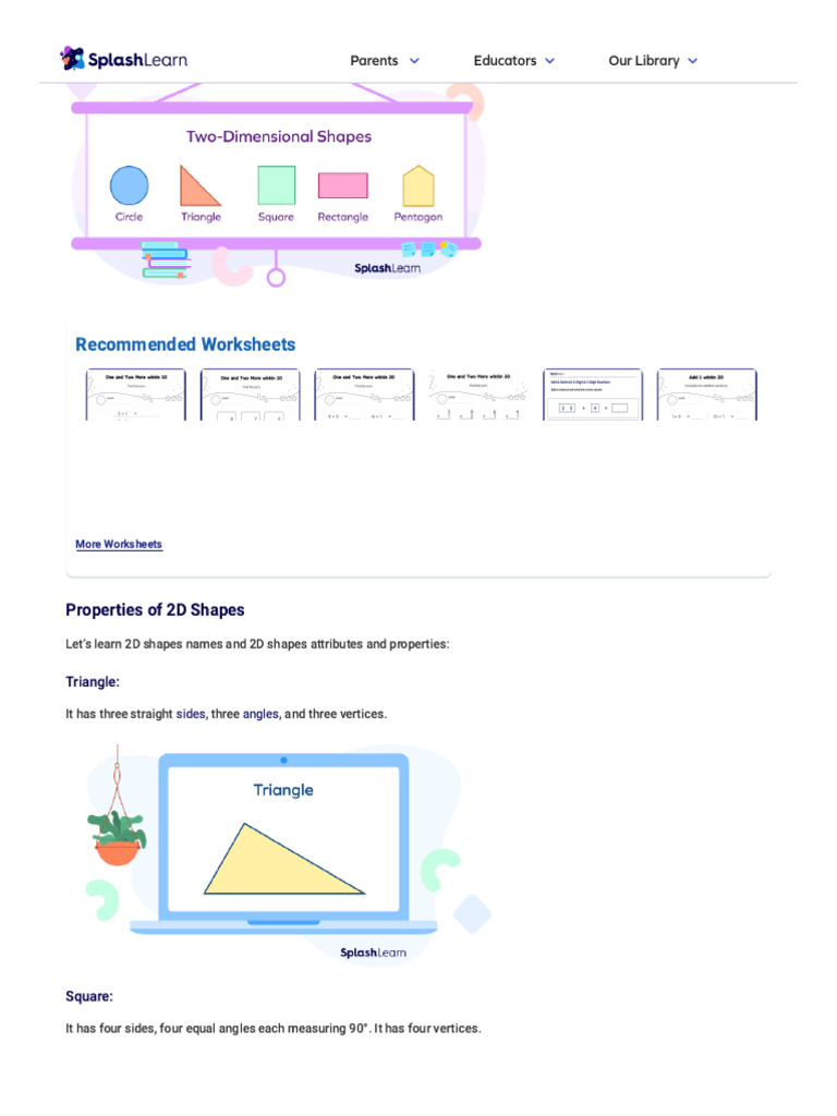 What Are 2D Shapes - Definition, Names, Properties, Examples | PDF