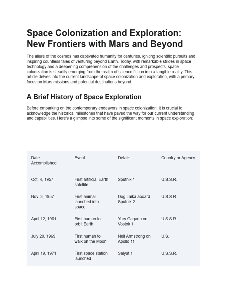 Mars Colonization Research _ | PDF | Mars | Space Colonization