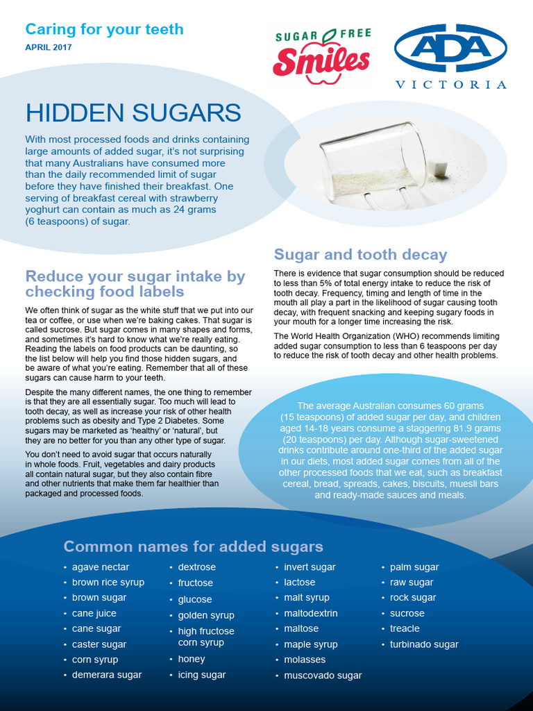 Fact-Sheet_Oral-Health_Hidden-Sugars | PDF | Sugar | Diet & Nutrition