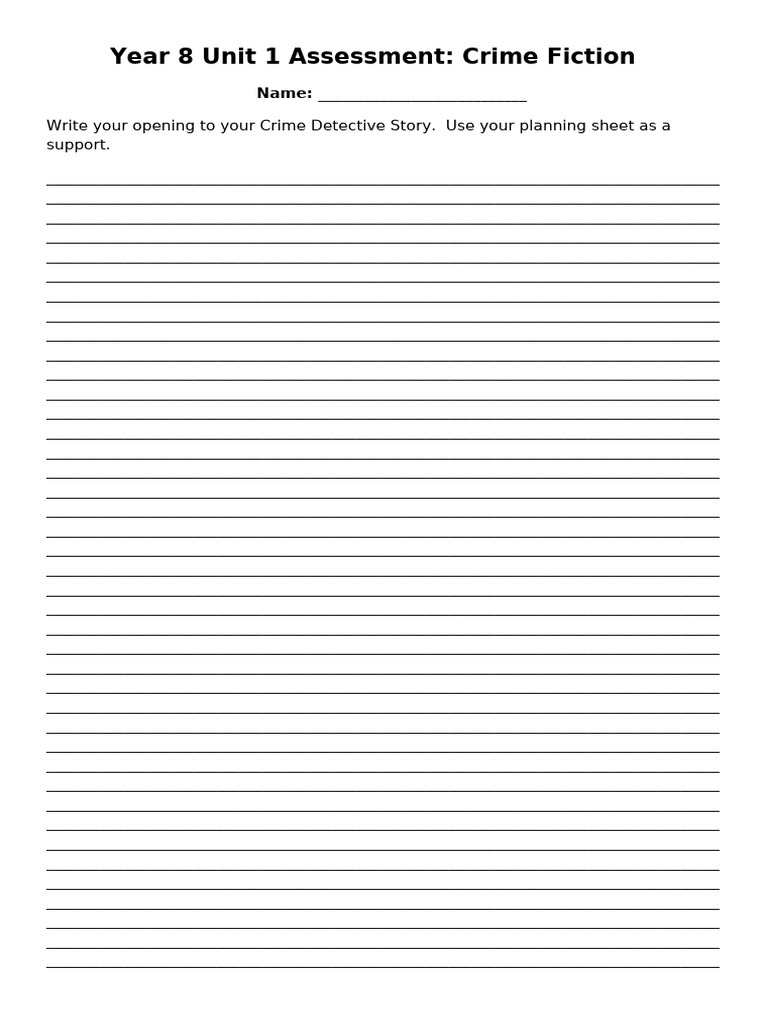 Unit 1 Crime Fiction Writing | PDF