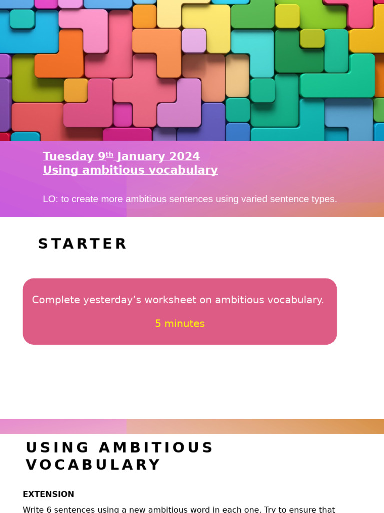 02 Ambitious Vocabulary | PDF