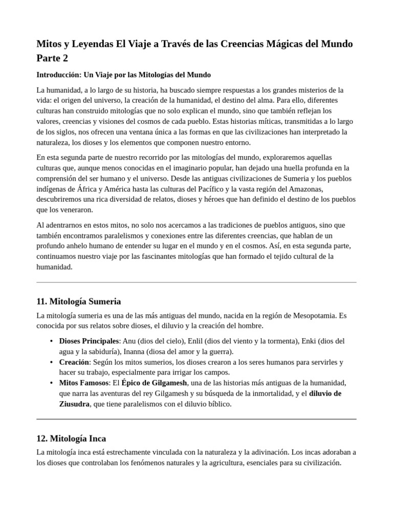 Mitos y Leyendas El Viaje a Través de las Creencias Mágicas del Mundo Parte 2 | PDF | Embaucador ...