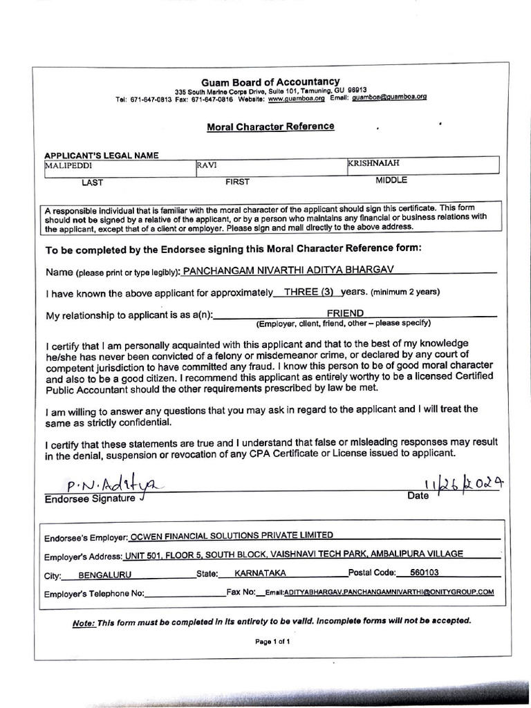 GU Character Aditya P N | PDF