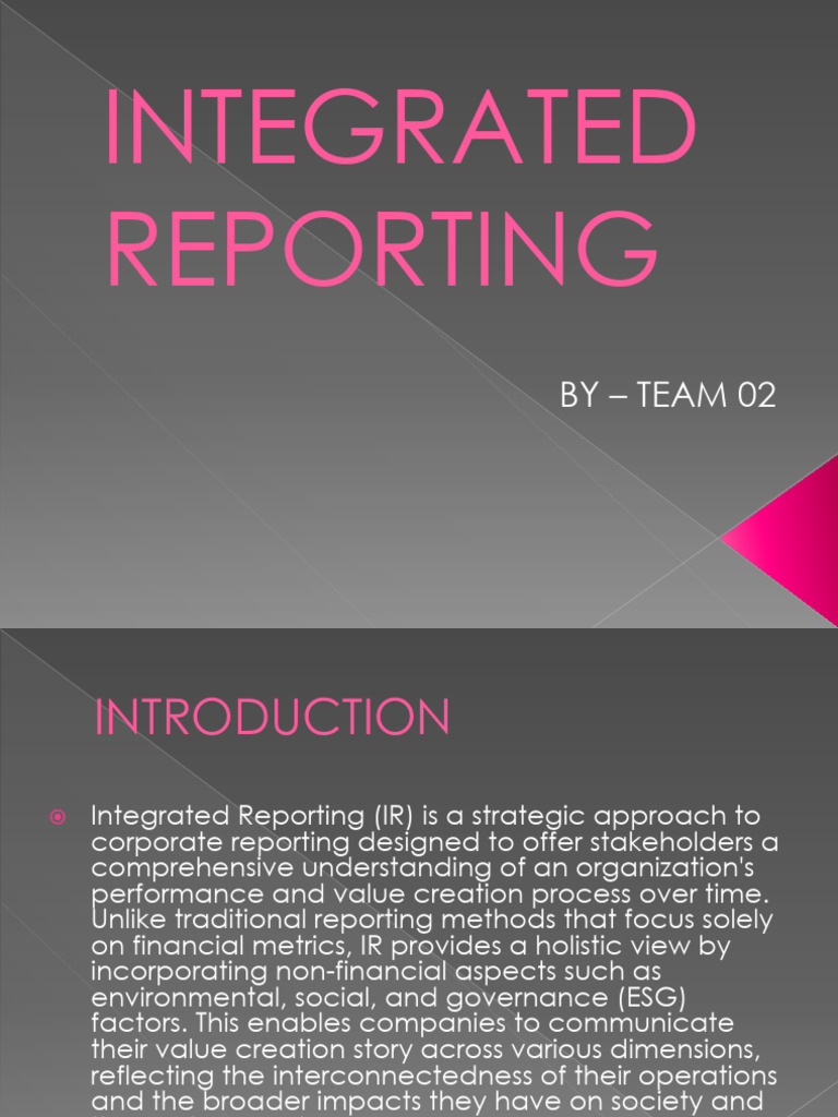 Fra Presentation On Integrated Reporting | PDF | Governance | Sustainability