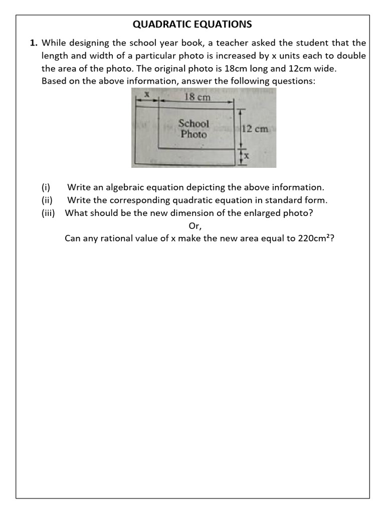 Chapter-4 CSBQs-Quadratic Equations | PDF | Equations | Speed