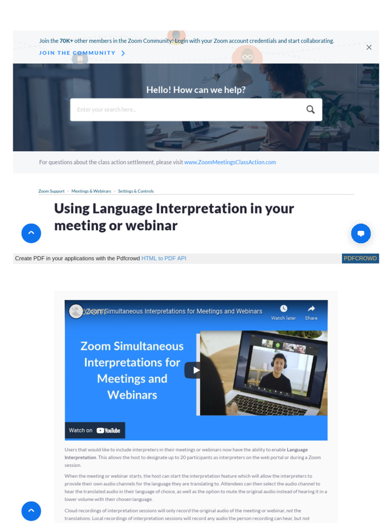Zoom Language Interpretation Guide | PDF | Web Conferencing | Application Software