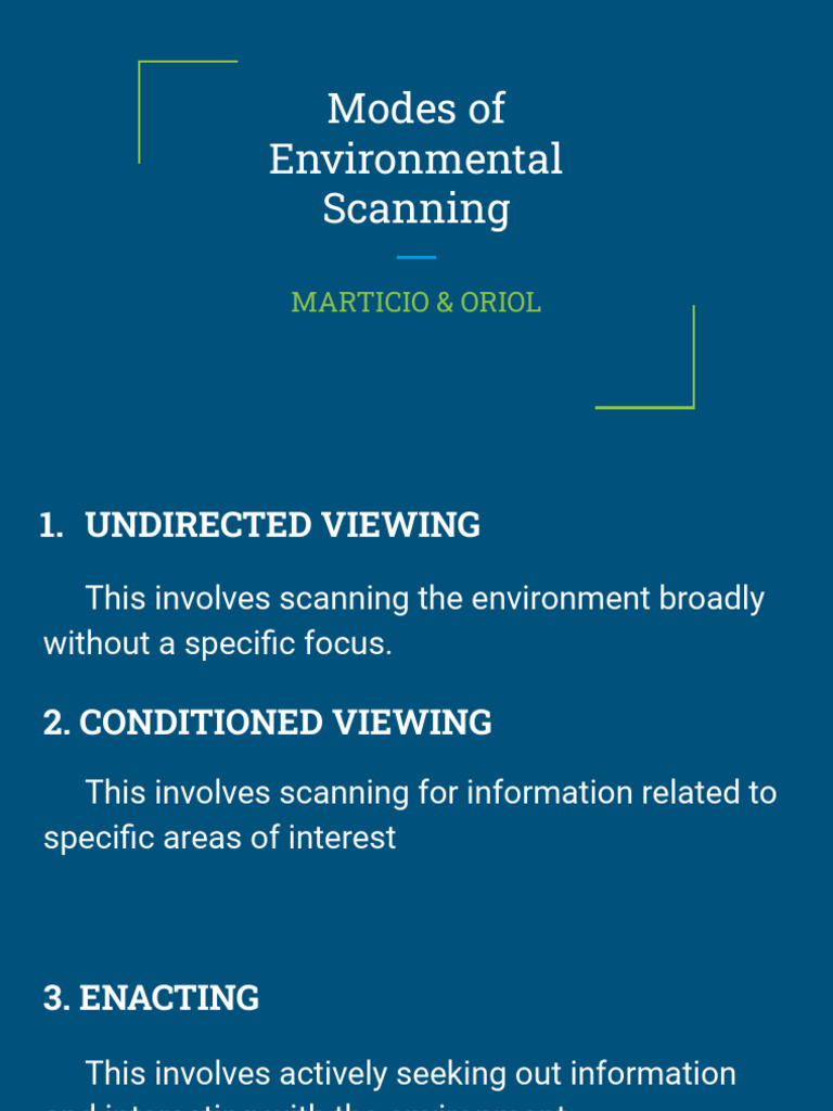 Modes and Types of Environmental Scanning | PDF