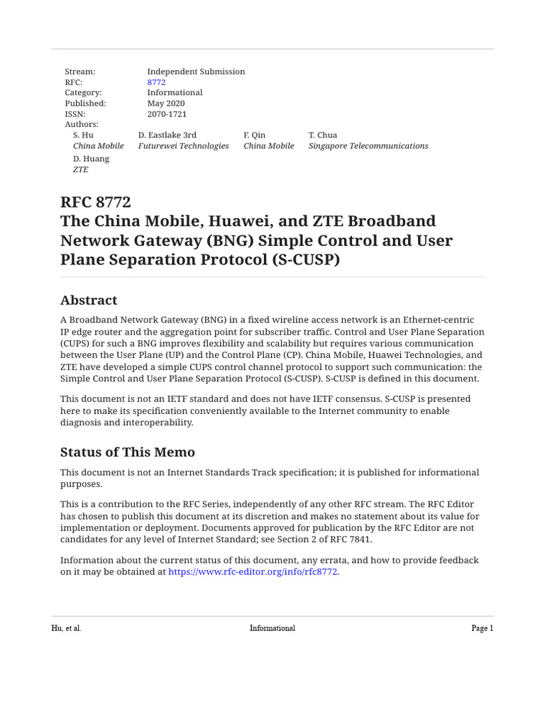 RFC 8772 | PDF | I Pv6 | Computer Network