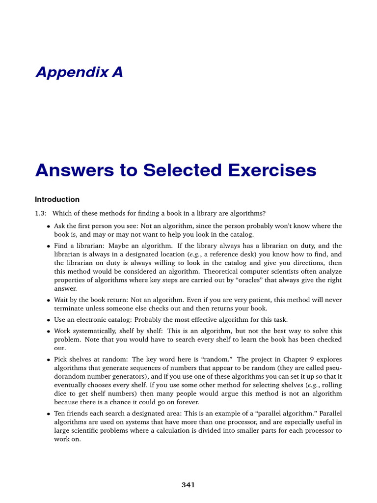 Explorations in Computing An Introduction To Compu... - (Appendix A Answers To Selected ...