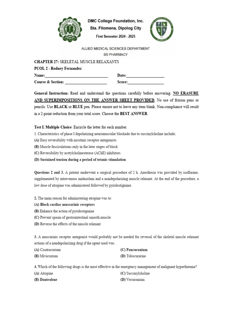 CHAPTER 27 QUIZ | PDF | Medical Specialties | Medical Treatments