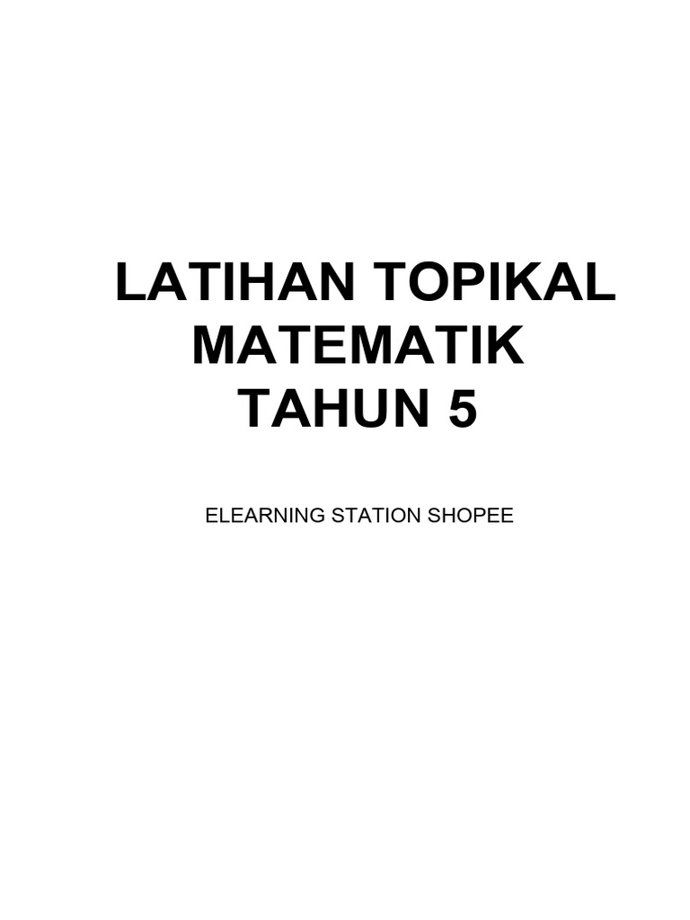 Latihan Matematik Tahun 5 | PDF