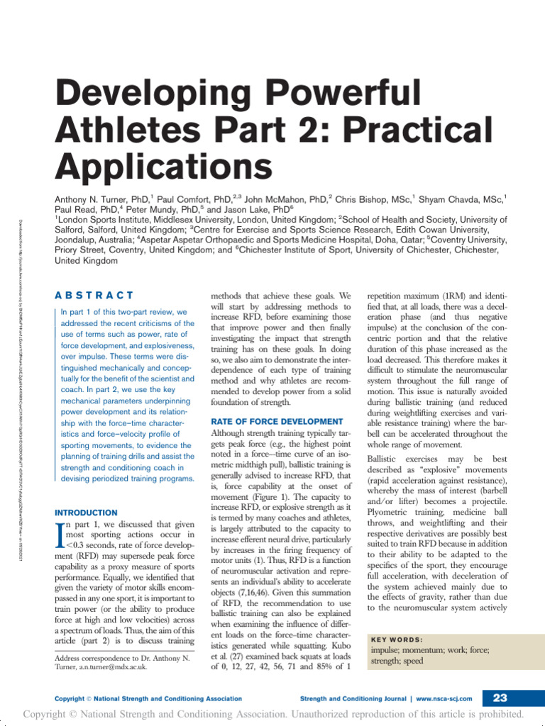 developing_powerful_athletes_part_2__practical.3 | PDF | Force ...