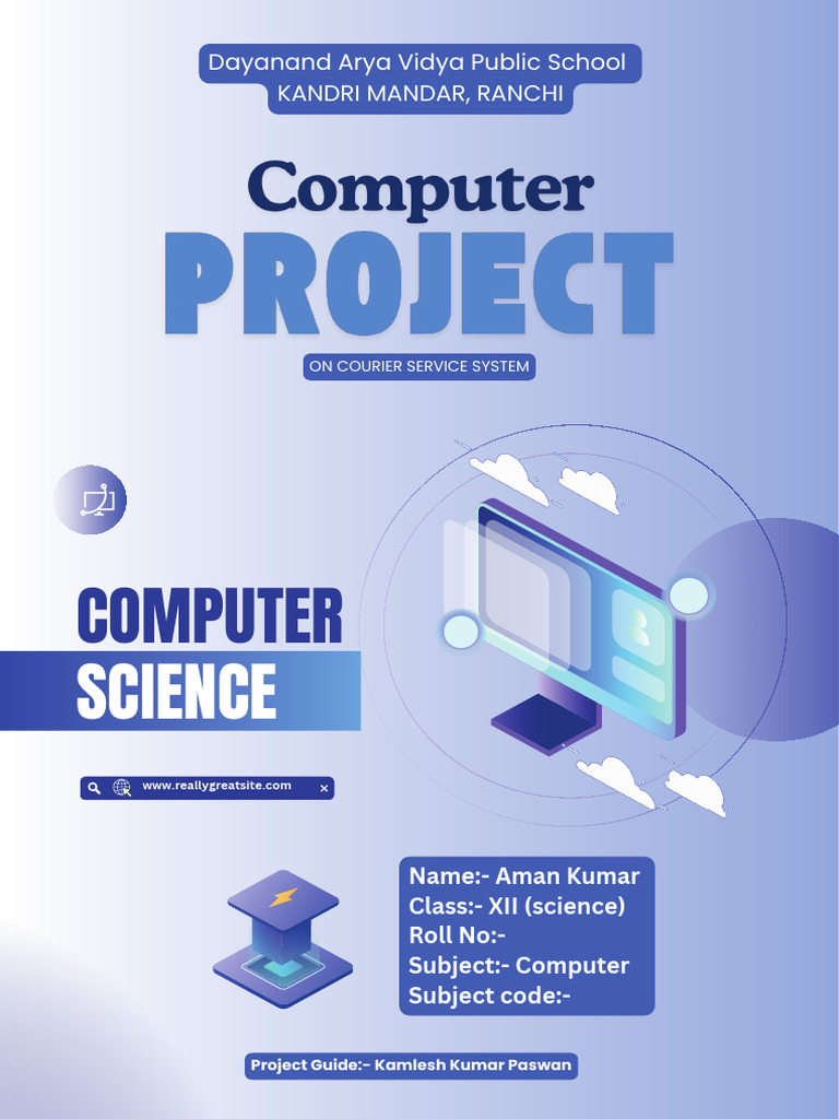 Blue Purple Modern Animated Computer Science Presentation (Document (A4 ...