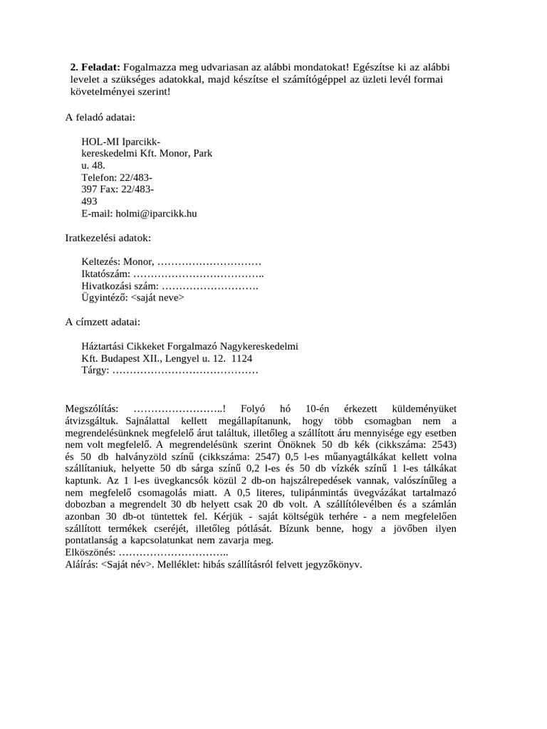 GYF ÜL 2. Feladat | PDF