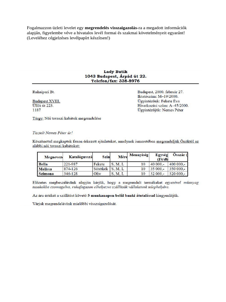 Gyf ÜL 3. És 4 .Feladat | PDF