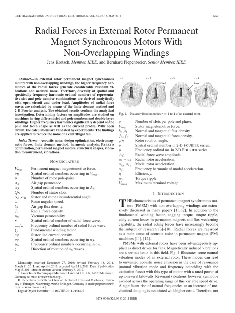 TIE - Radial Forces in External Rotor Permanent Magnet Synchronous ...