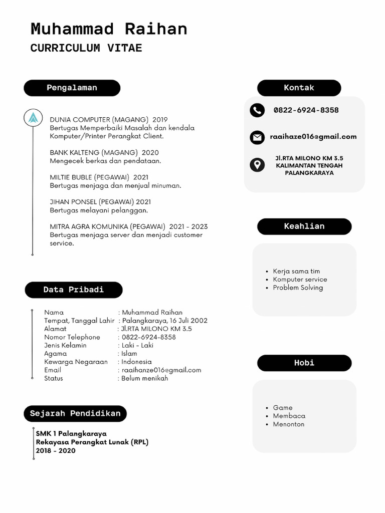 CV REHAN REVISI (SEMENTARA) | PDF