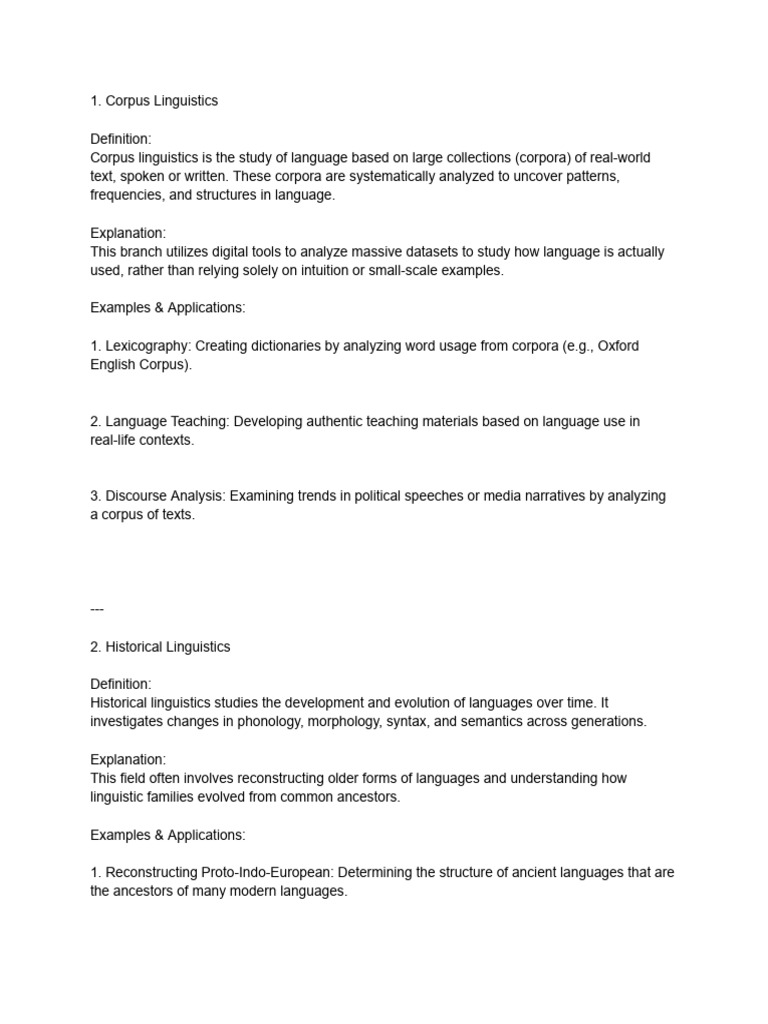 BRANCHES OF LINGUISTICS by The Young Black Male | PDF | Linguistics ...