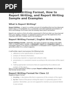 Report Writing Format ISC | PDF