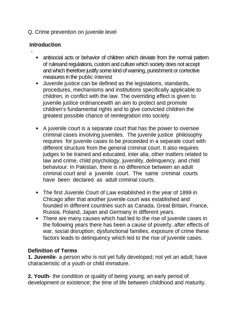 Crime prevention on juvenile level P | PDF | Juvenile Delinquency ...