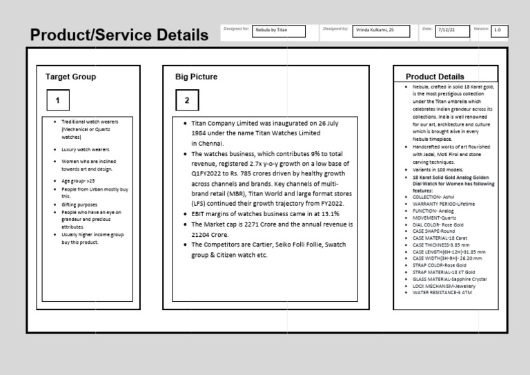 3 Product or Service Details | PDF | Watch | Fashion Accessories