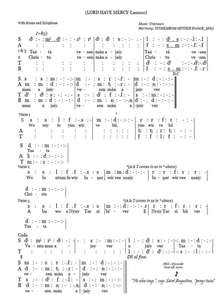 950 - Lamnso Mass (Kyrie & Agnus Dei) | PDF