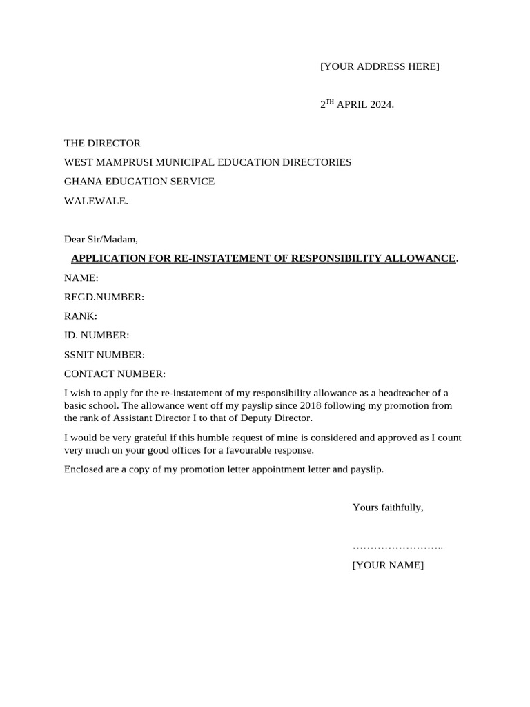 Ges Re Instatement of Responsibility Allowance | PDF
