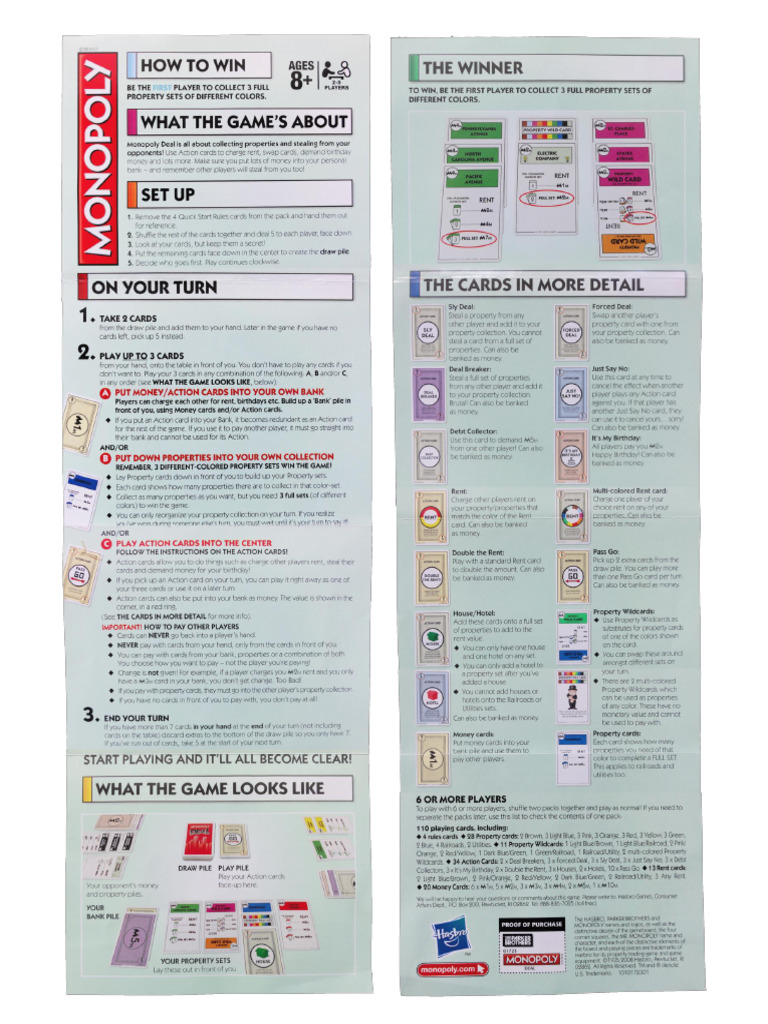 Instructions Monopoly Deal | PDF