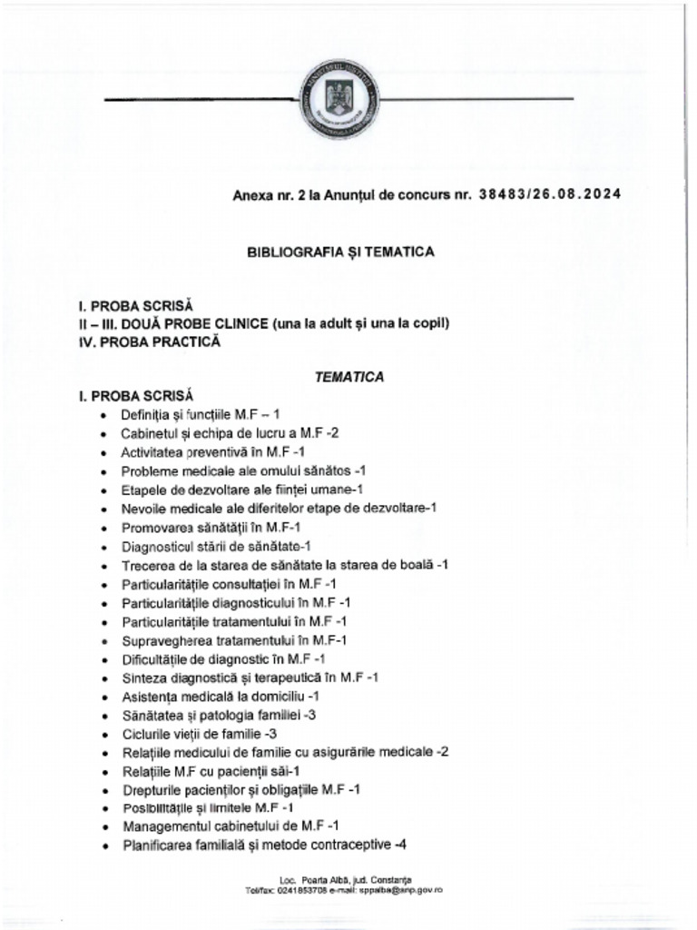 Tematica Concurs Penitenciar MF | PDF