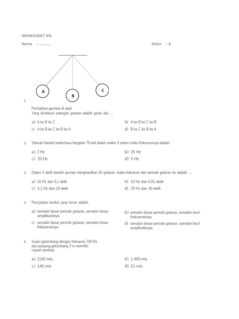 IPA Kelas 8 Getaran, Gelombang dan Bunyi | PDF