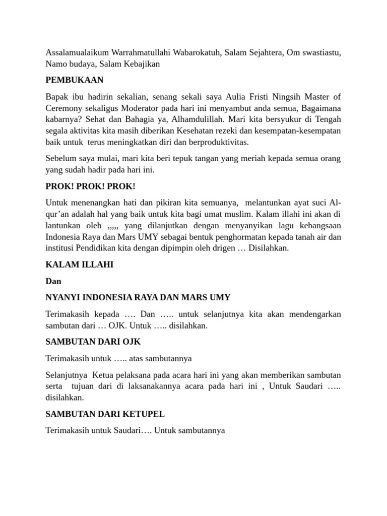 Teks MC Dan Moderator | PDF