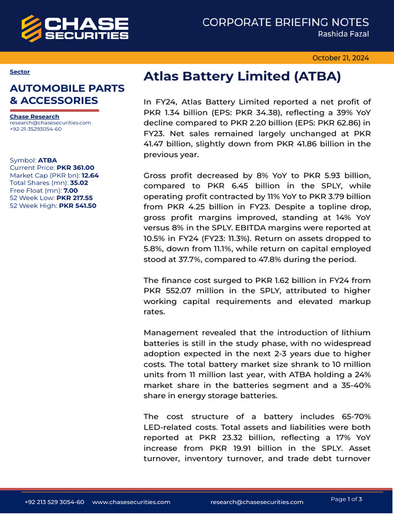 Corporate Briefing Notes - ATBA | PDF | Taxes | Business