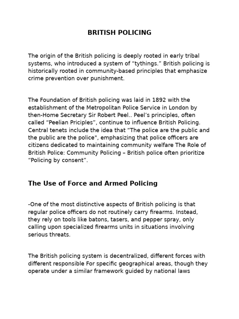 BRITISH POLICING Echavez Report | PDF